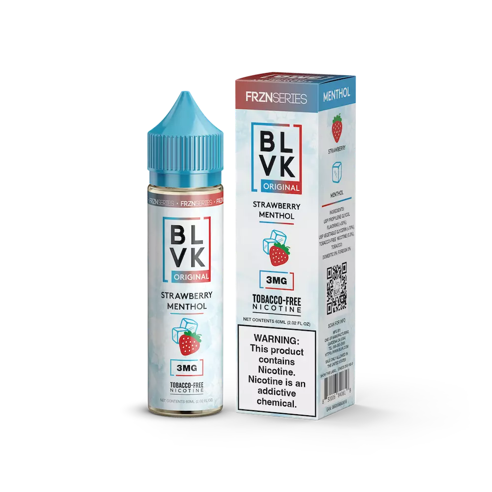 BLVK FRZN Strawberry Menthol 3mg 60ml - Vape Vibes