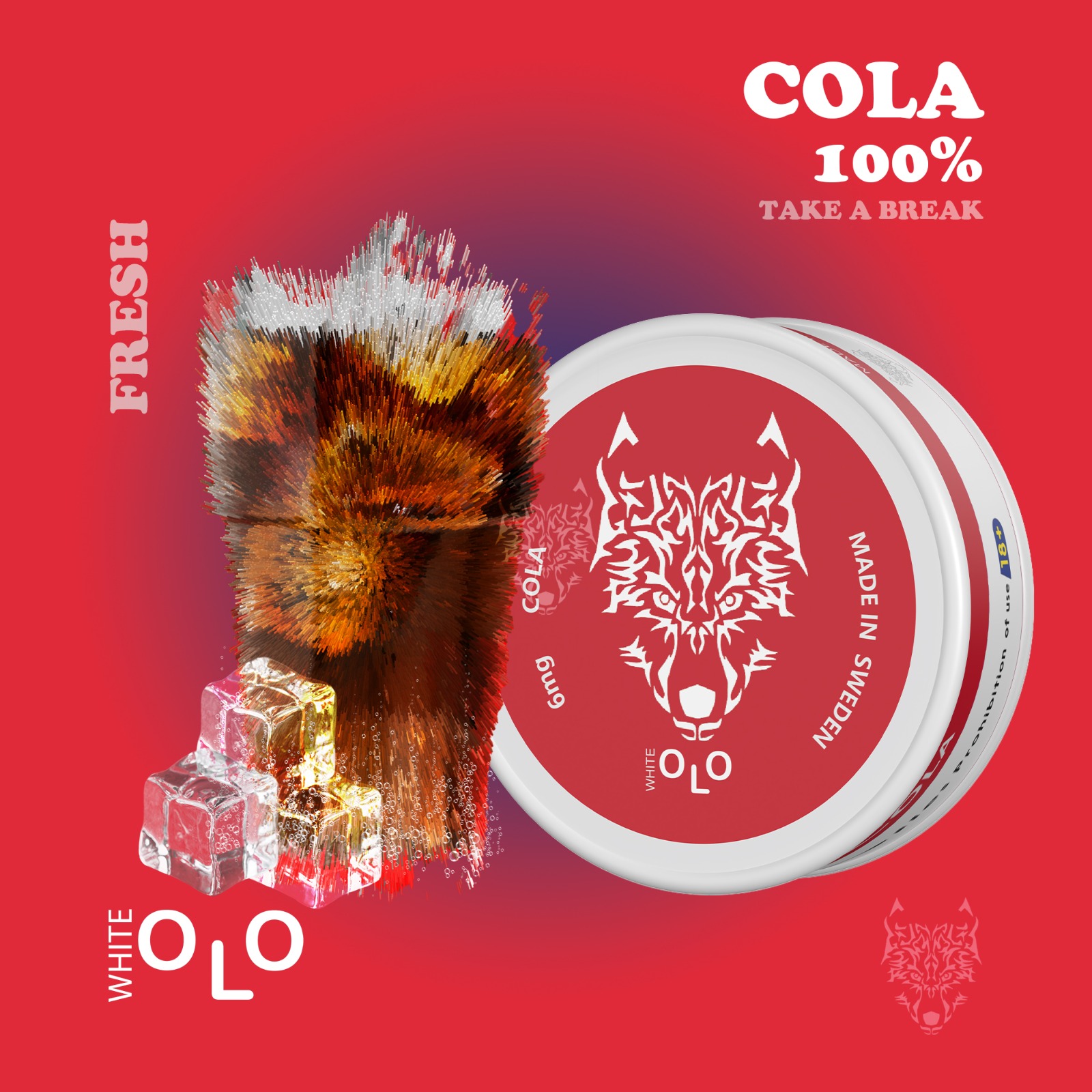 WHITE OLO Nicotine Pouches 40mg Cola - One of the Best