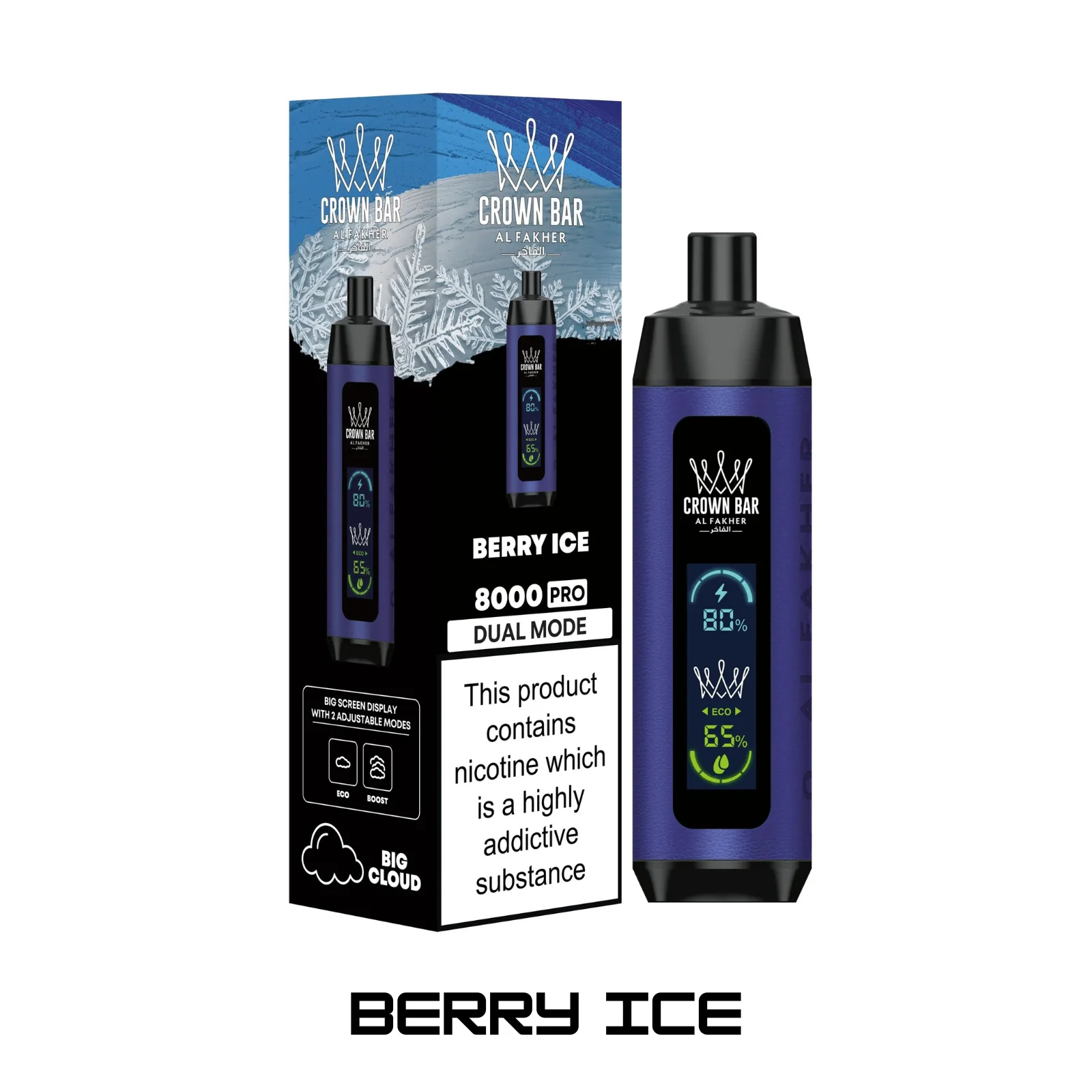Al Fakher Crown Bar Pro Berry Ice 8000 Puffs 5mg - Vape Vibes