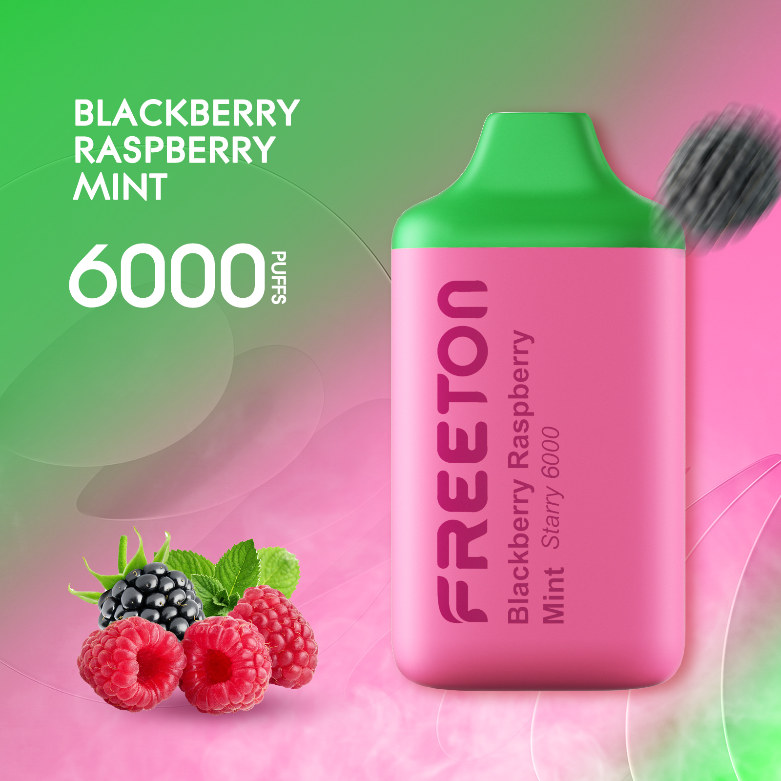 FREETON STARRY Blackberry Raspberry Mint 6000 Puffs 50mg - Vape Vibes