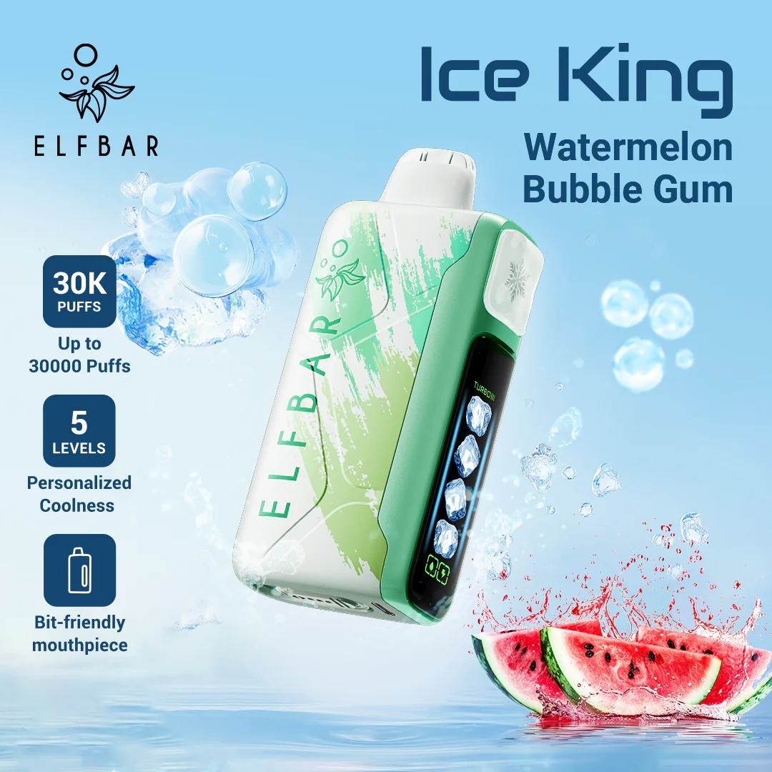 ELF BAR Ice King watermelon bubblegum 30k Puffs 50mg - Vape Vibes