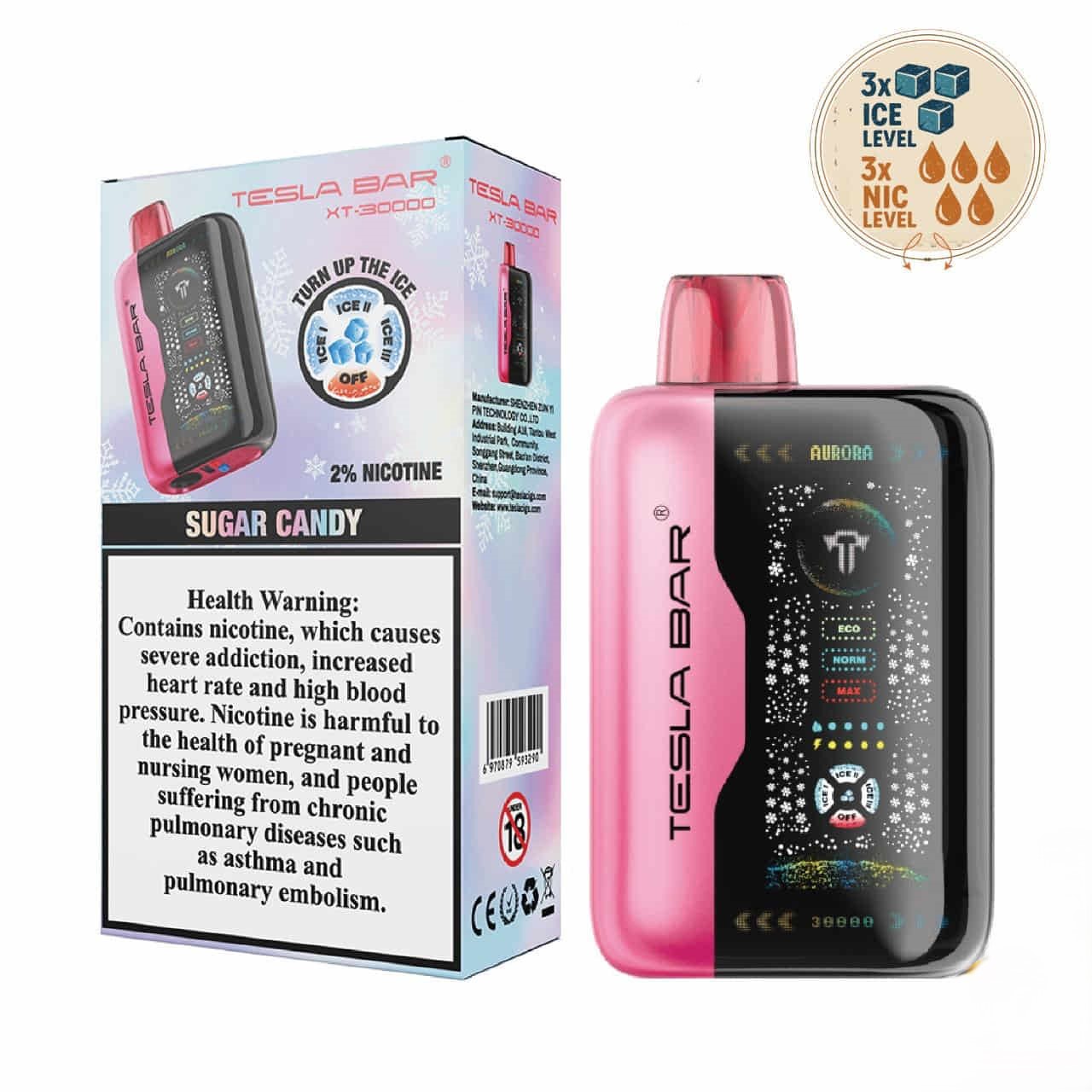 Tesla Bar XT Sugar Candy 30k Puffs 20mg - Vape Vibes